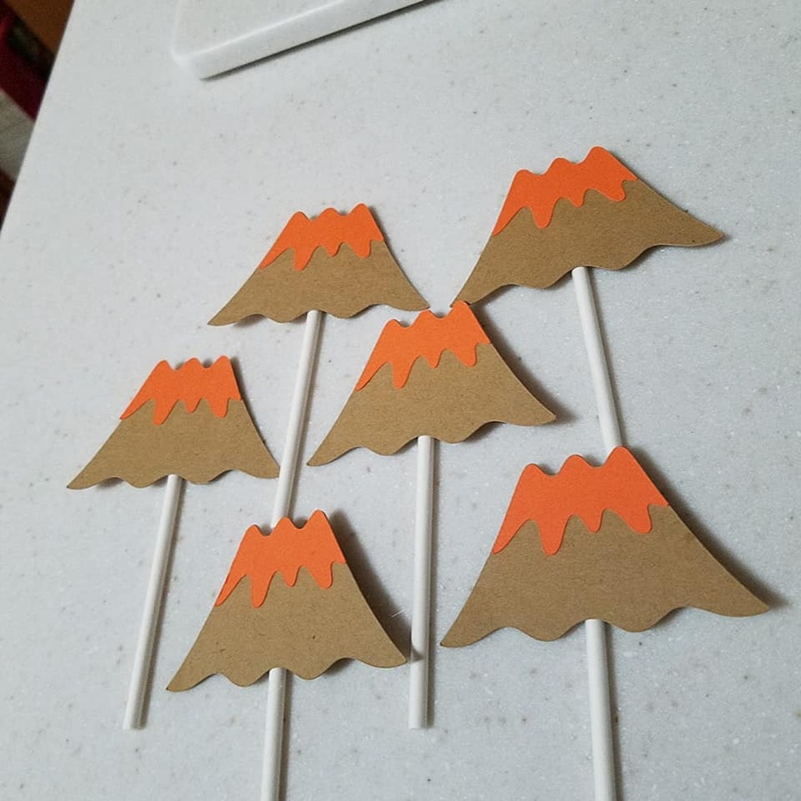 Volcano Cupcake Toppers Lava Cupcake Toppers Volcano - Etsy