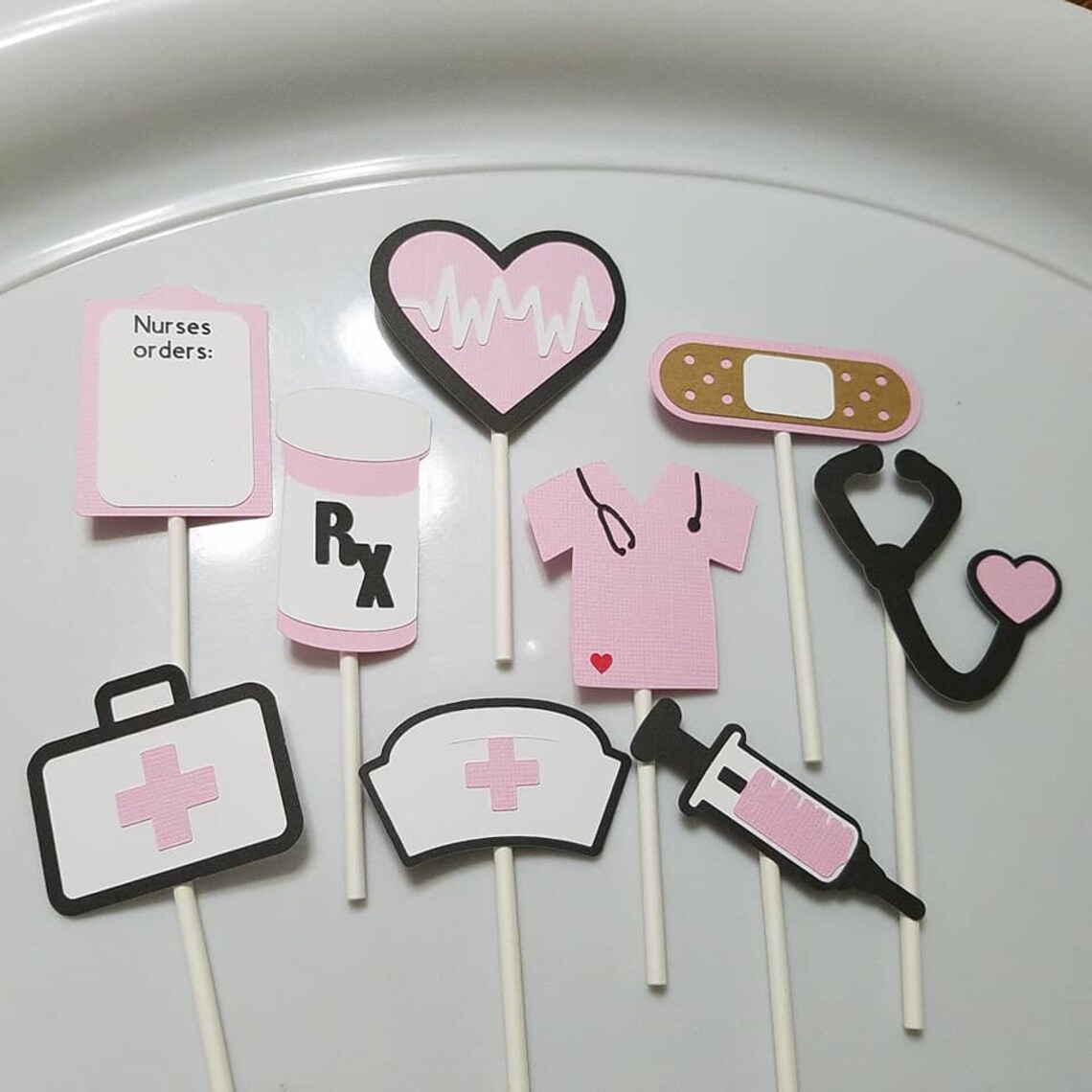 Nurse Cupcake Toppers Nurse Decorations Nurse Graduation - Etsy