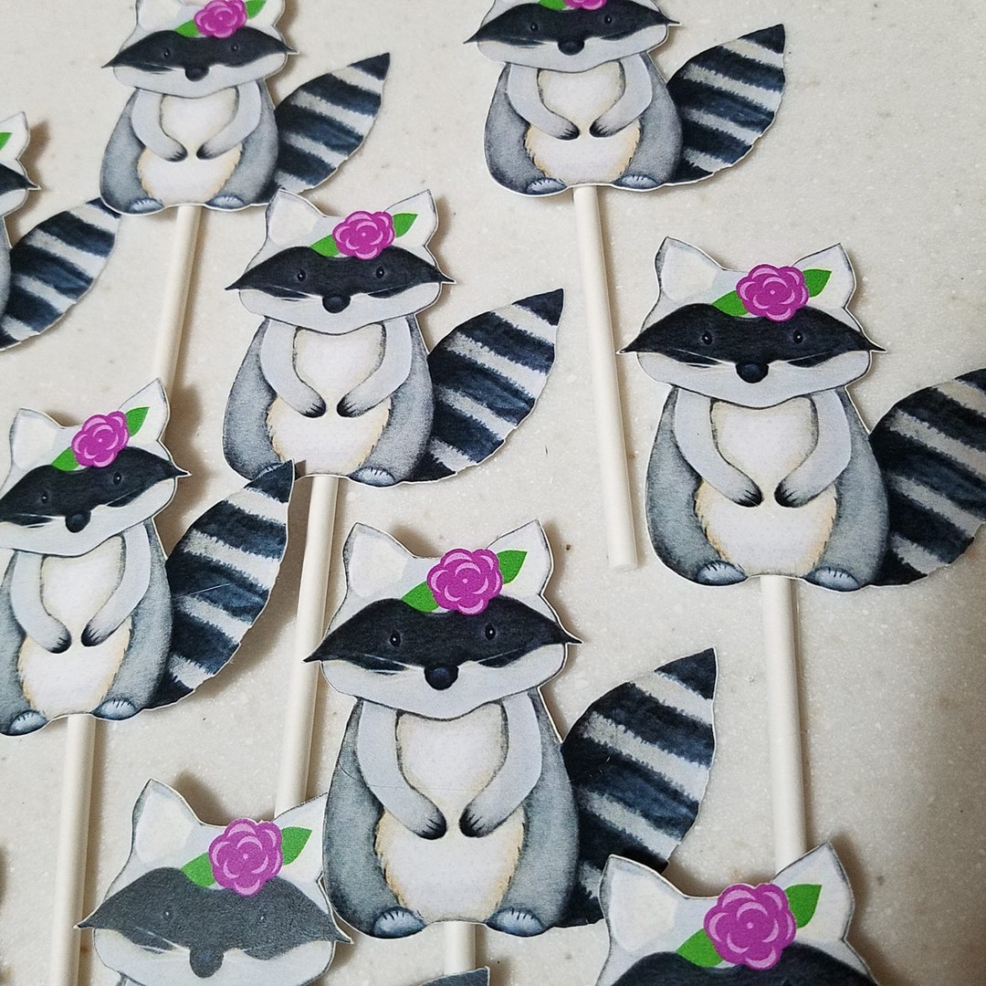Raccoon Cupcake Toppers - Etsy