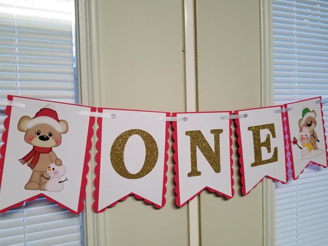Bear Banner, Teddy Bear Highchair Banner, Christmas Banner, Bear Banner ...