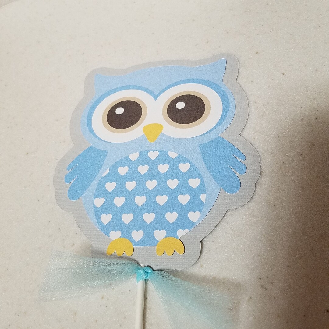 Owl Cupcake Toppers, Owl Baby Shower Centerpiece Sticks, Owl Baby ...