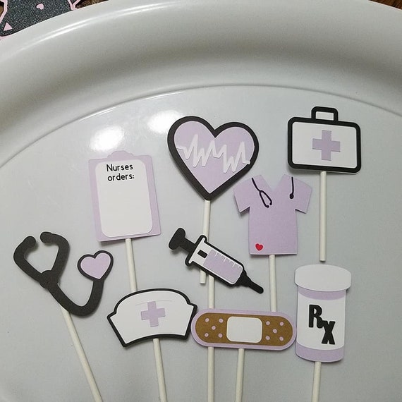 Nurse Cupcake Toppers Nurse Decorations Nurse Graduation - Etsy