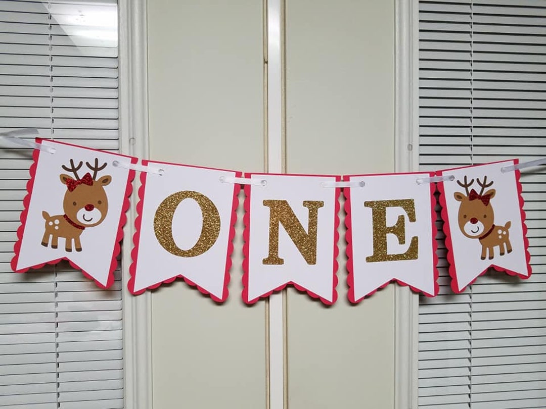 Reindeer Banner, Reindeer Highchair Banner, Christmas Banner, Reindeer ...