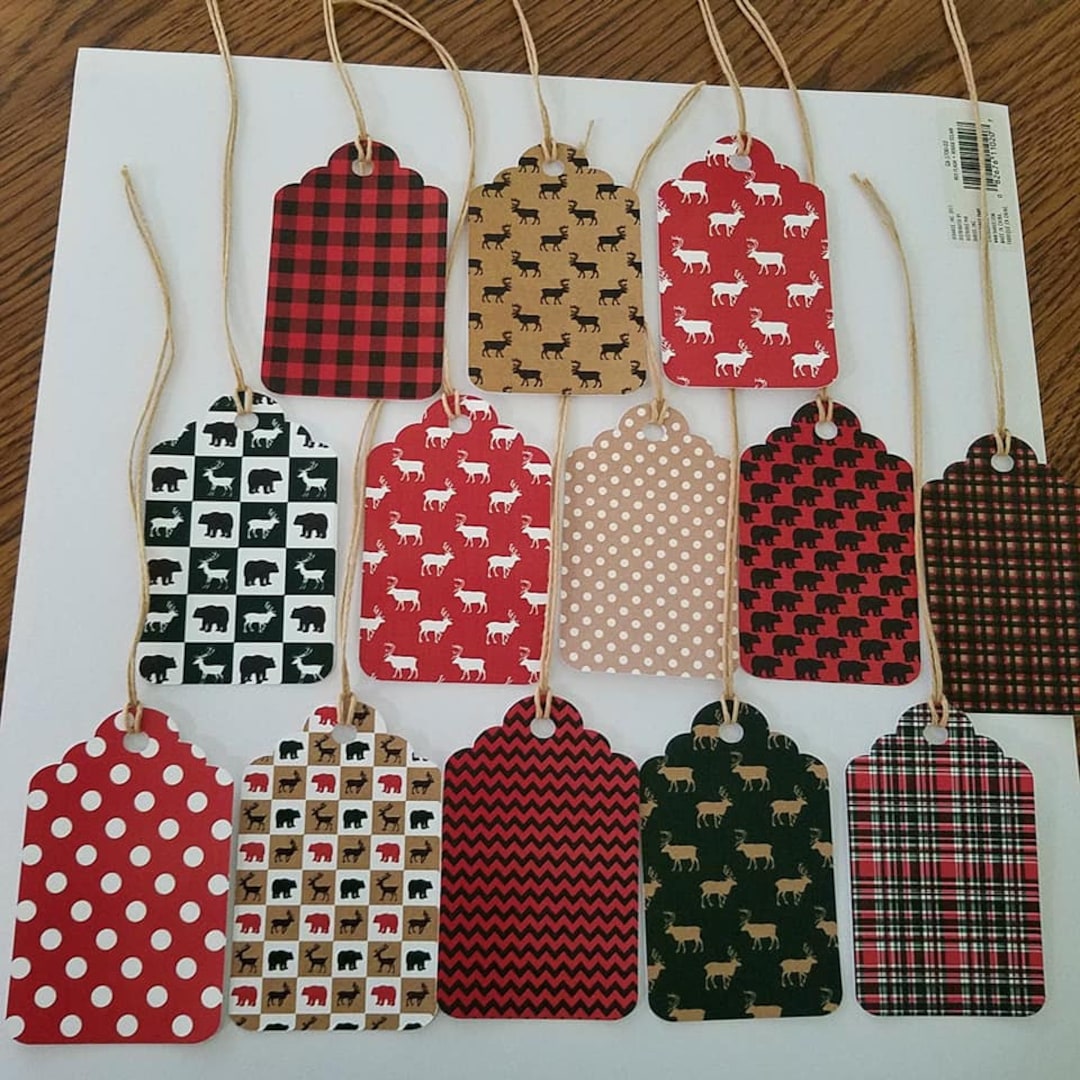 Buffalo Plaid Themed Gift Tags, Gift Tags, Woodland Gift Tags ...