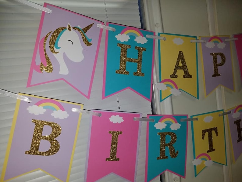 Unicorn Banner, Unicorn Birthday Banner, Unicorn Decorations, Unicorn ...