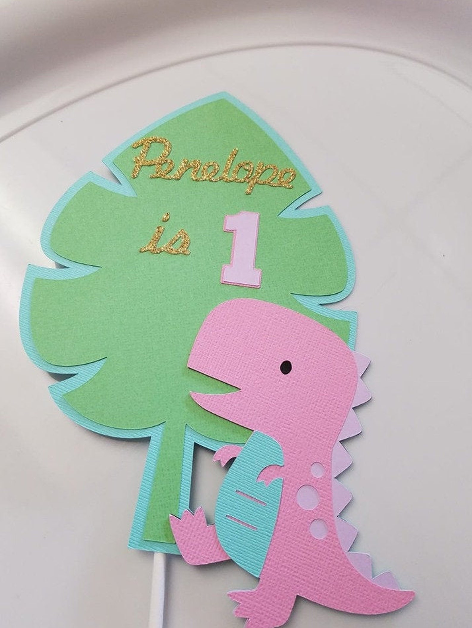 Dinosaur cake topper Dinosaur princess banner girl dinosaur | Etsy