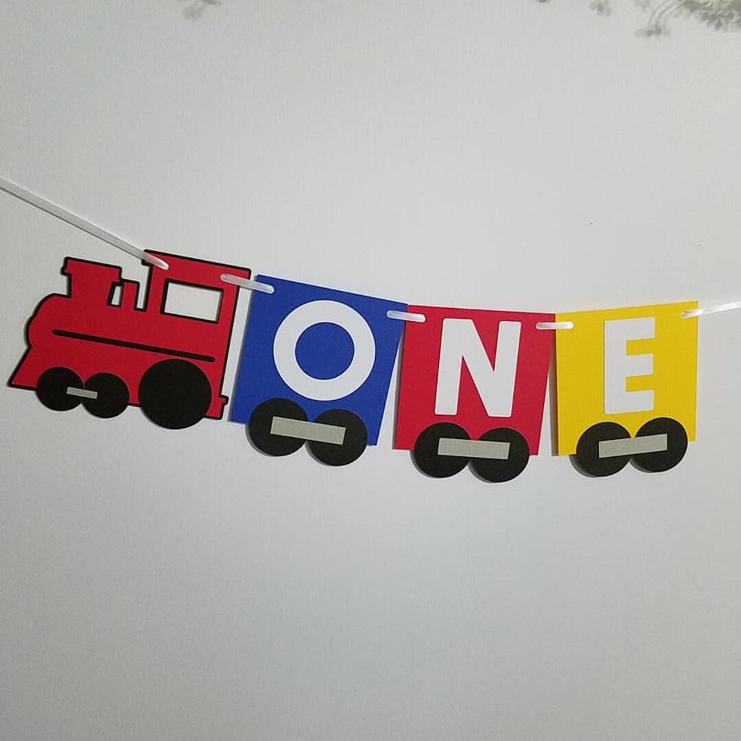 Train Birthday, Train ONE Banner, Train Highchair Banner, Train ...