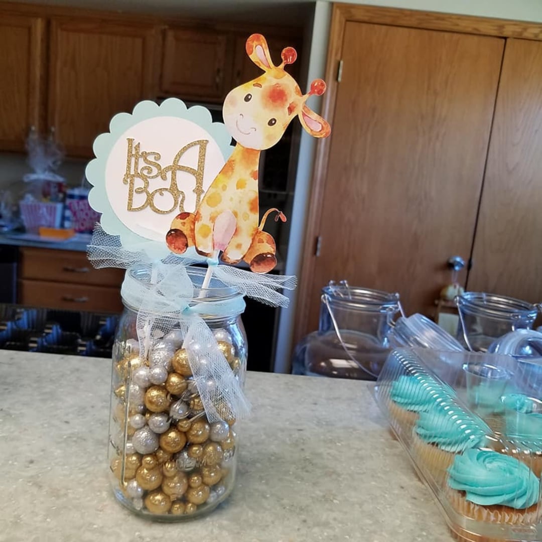 Giraffe Centerpiece Sticks, Giraffe Baby Shower, Giraffe It's a Boy ...