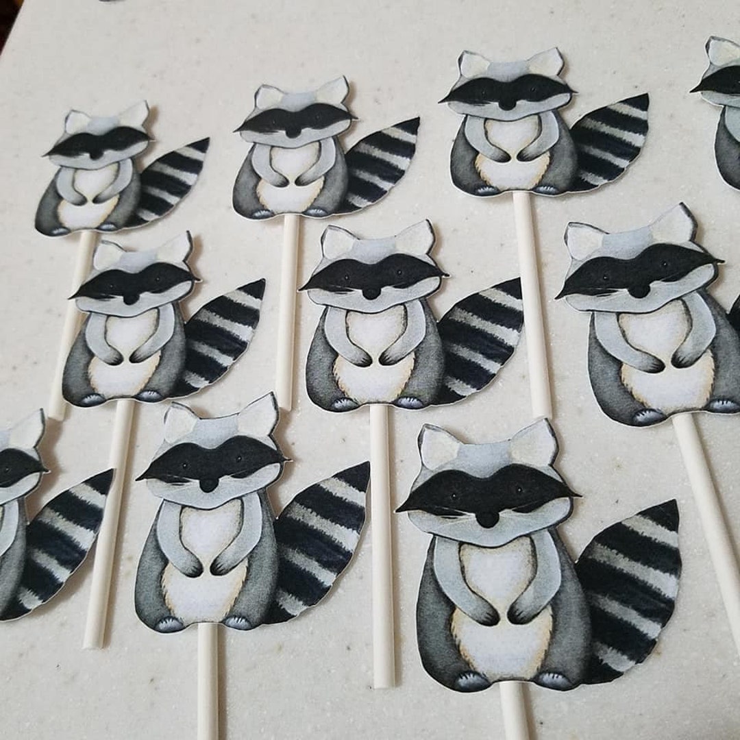 Raccoon Cupcake Toppers - Etsy