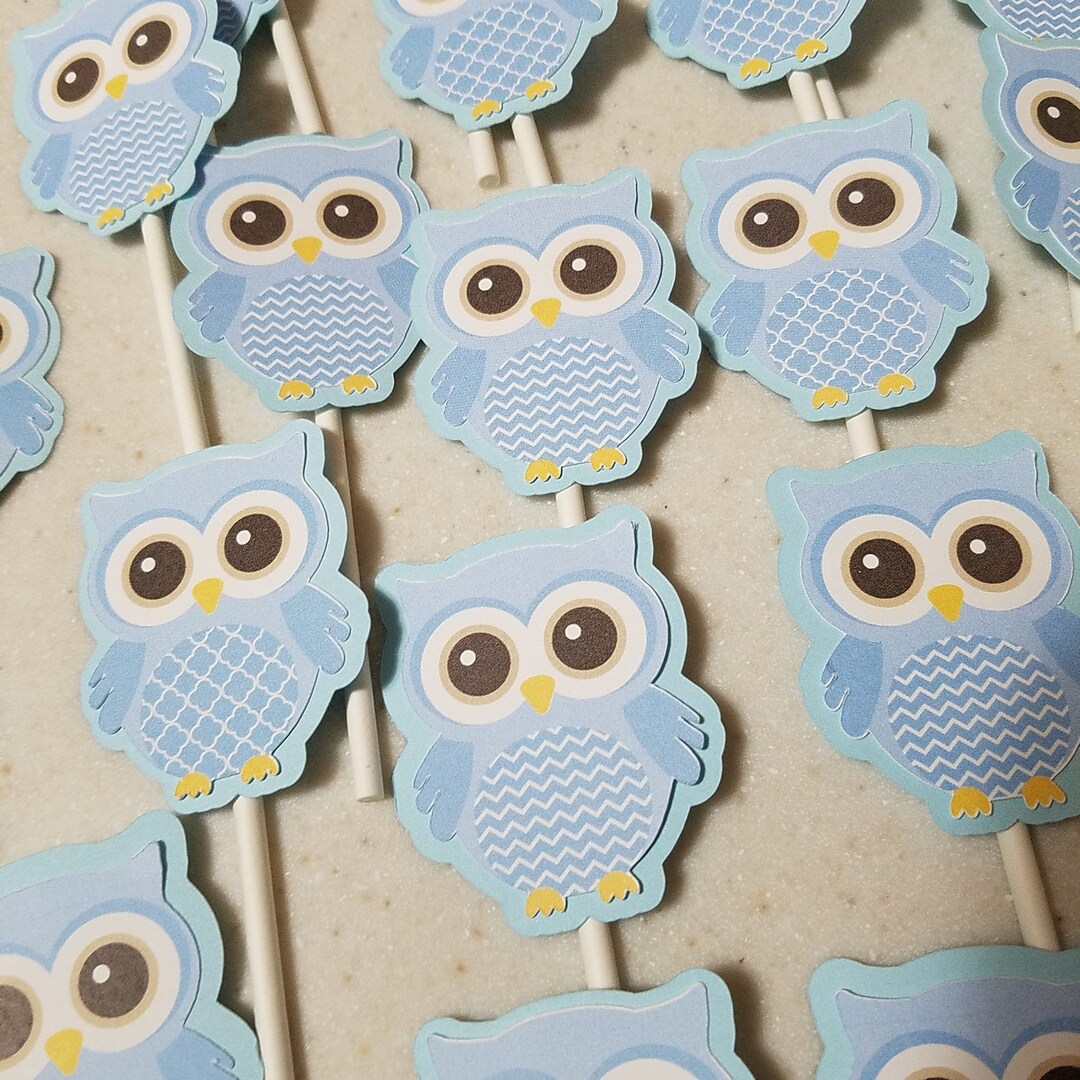 Owl Cupcake Toppers, Owl Baby Shower Centerpiece Sticks, Owl Baby ...