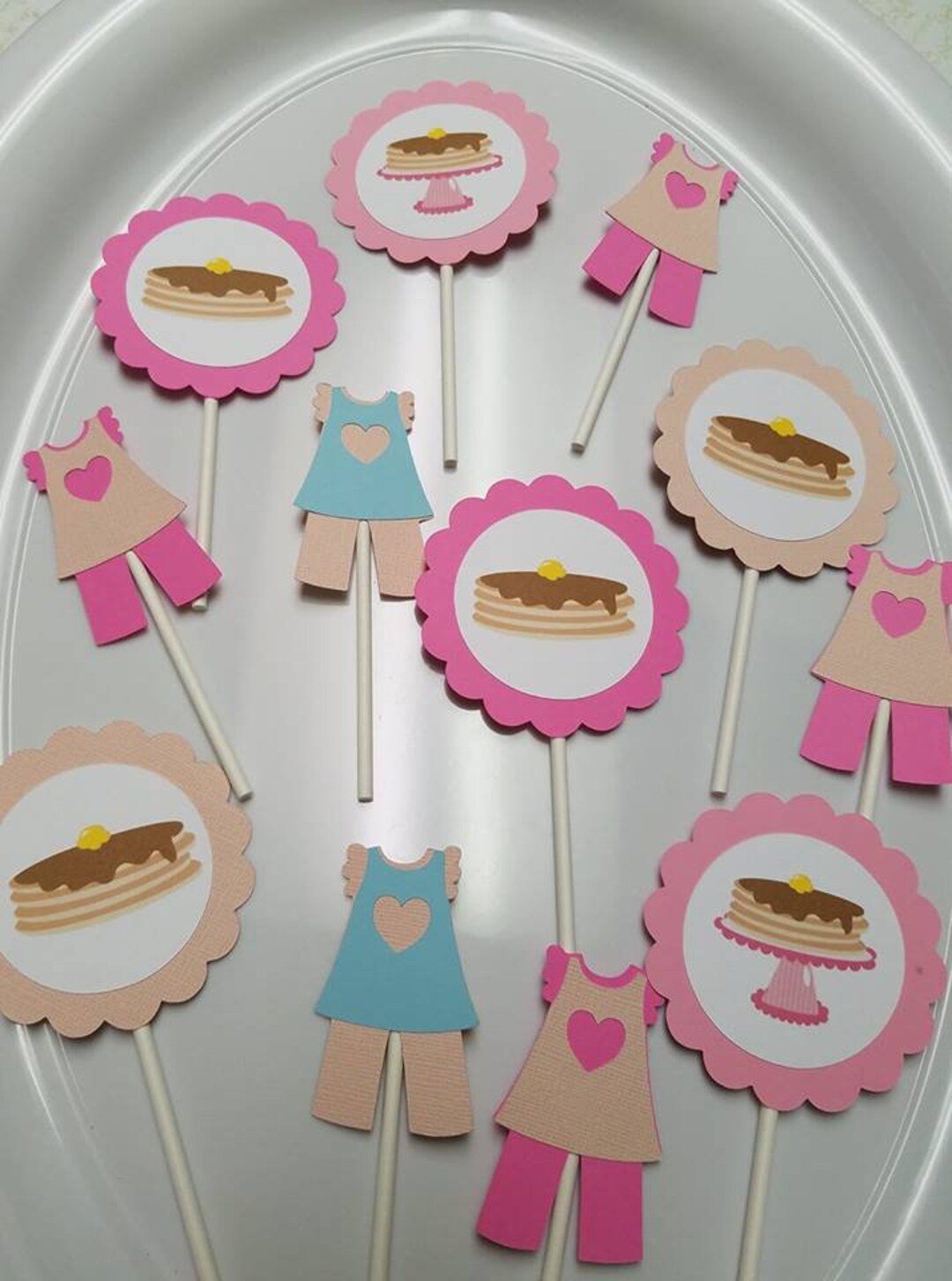 Pancakes and Pajamas Cupcake Toppers, Pancakes and Pajamas Party ...