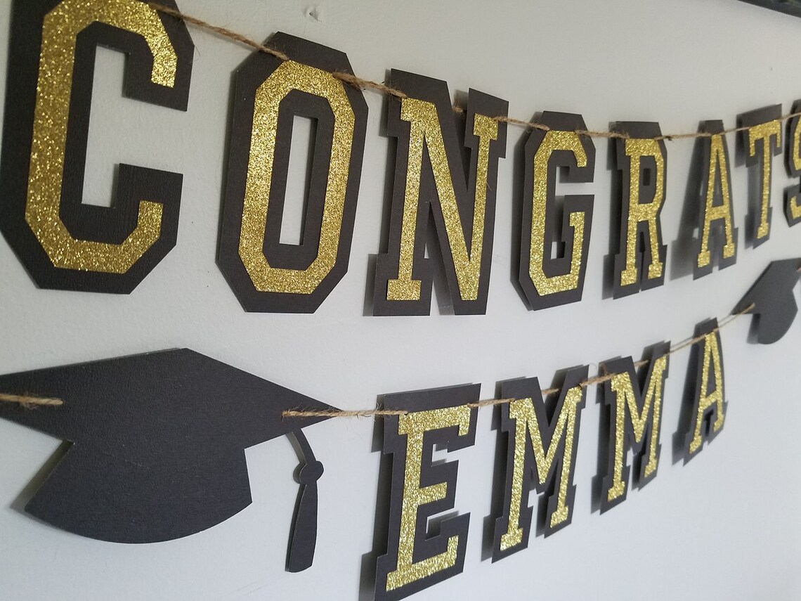 Graduation Banner Congrats Graduate Custom Color Banner Graduation ...