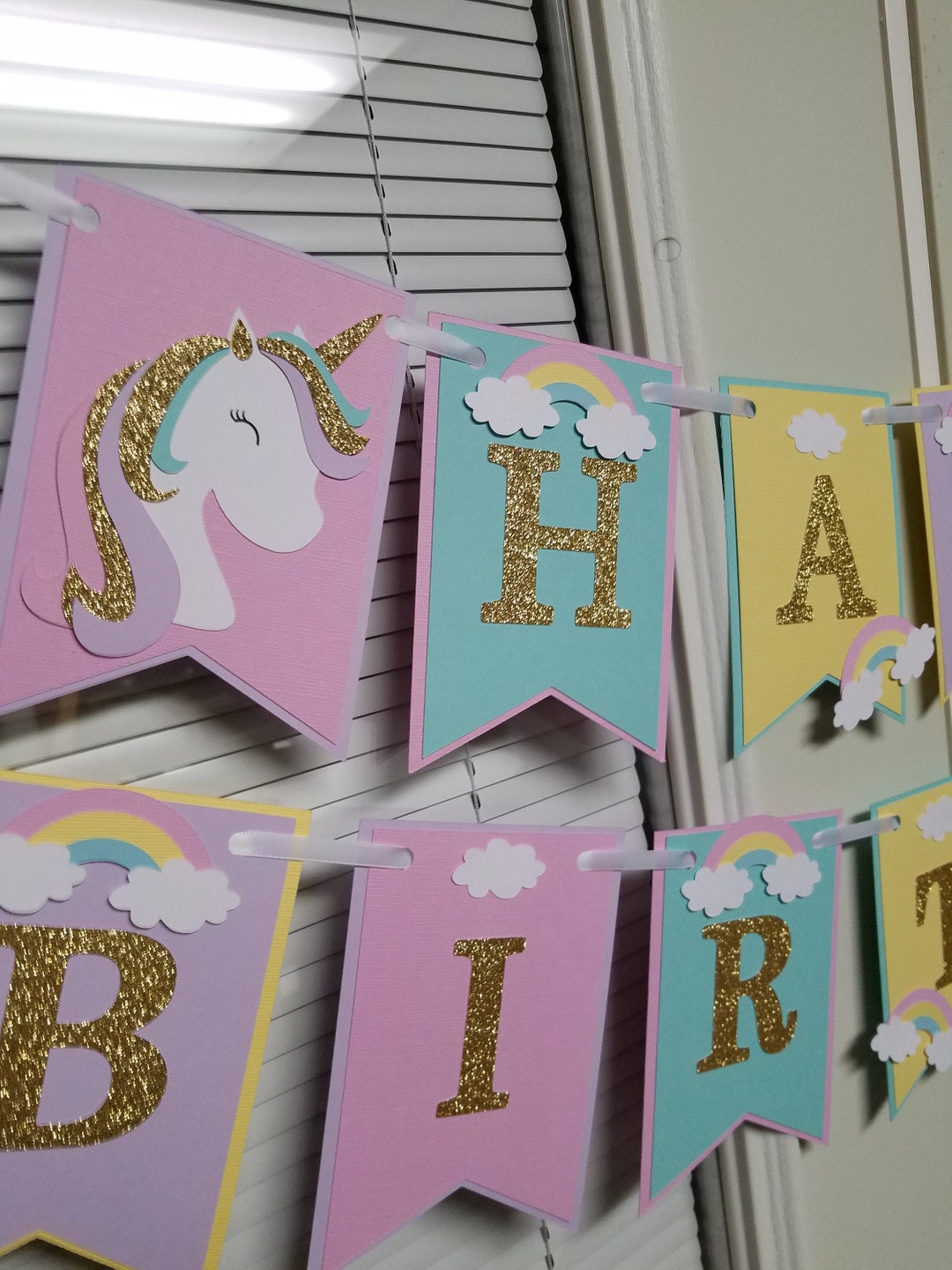 Unicorn Banner/ Unicorn Happy Birthday Banner/ Unicorn Party ...