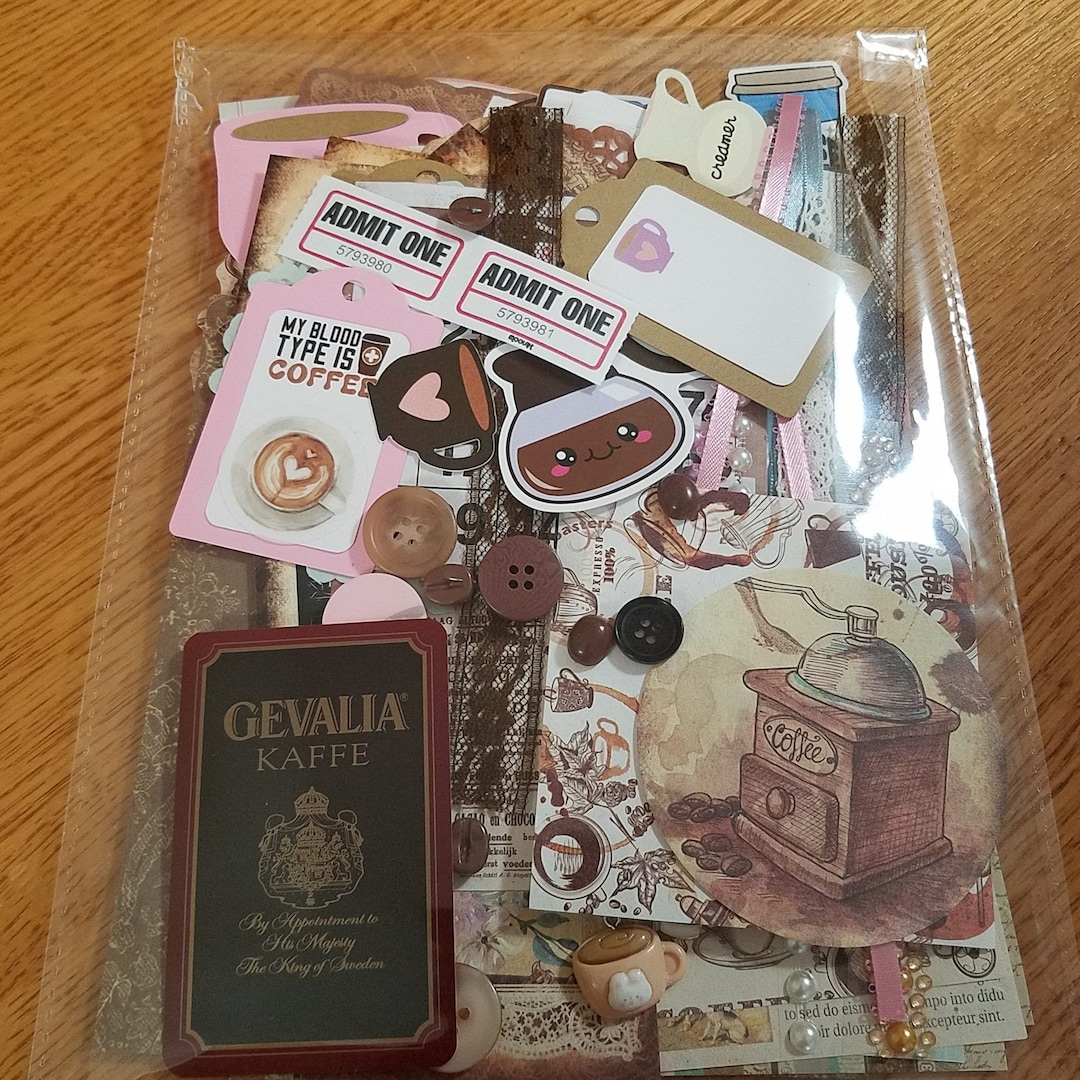 Coffee Junk Journal Kit, Coffee Mystery Kit, Coffee Scrapbook Supplies ...