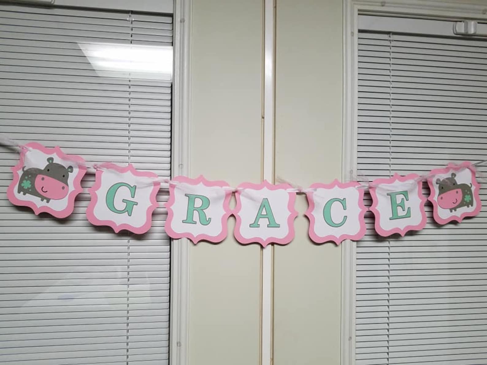 Hippo Banner Hippo Party Decorations Hippo Birthday Hippo - Etsy