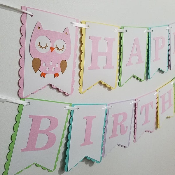 Owl Birthday Banner - Etsy