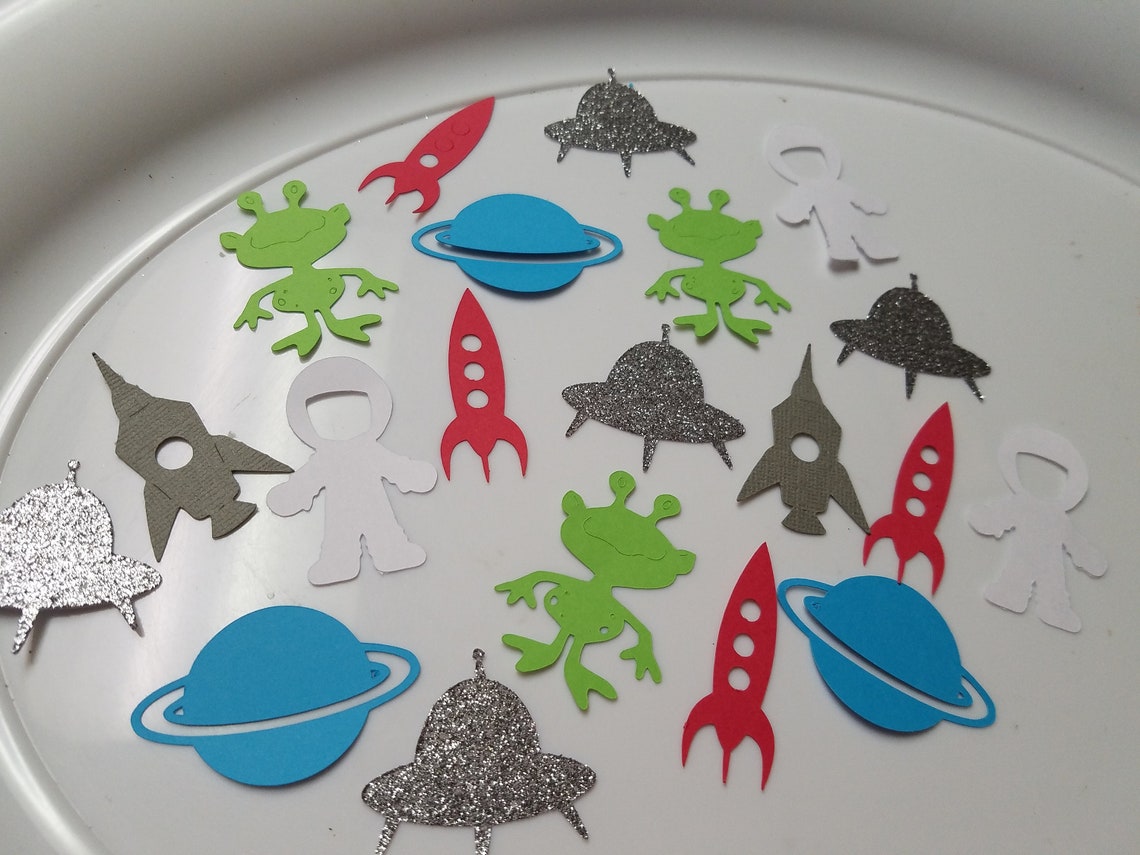 Space Confetti, Alien Confetti, Space Birthday, Spaceship Confetti ...