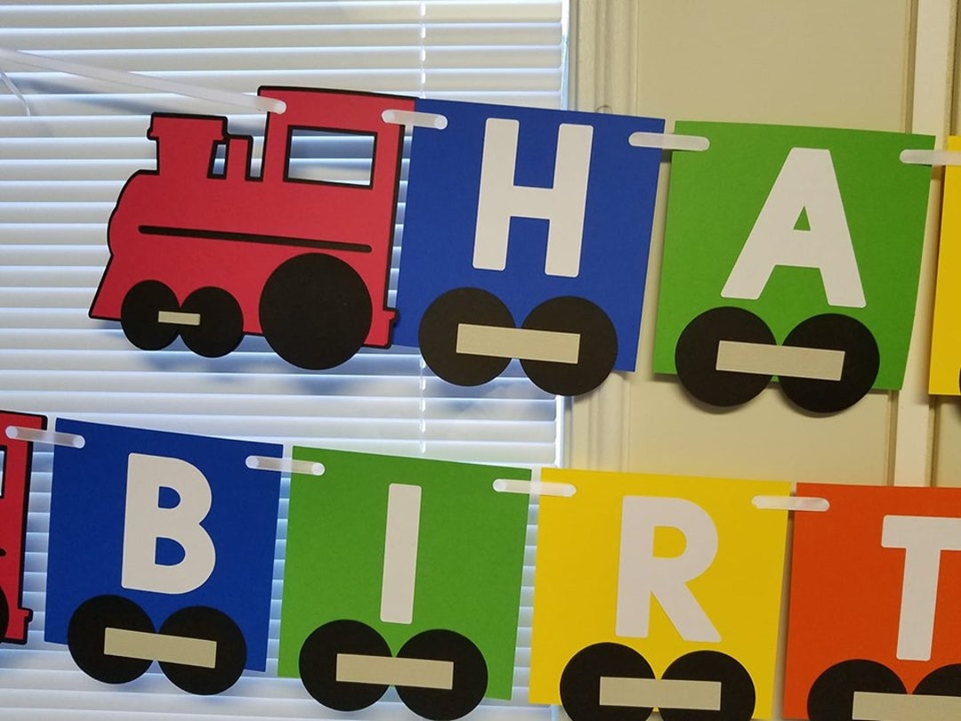 Train Birthday Banner, Train Banner, Train Birthday Party, Train Party ...
