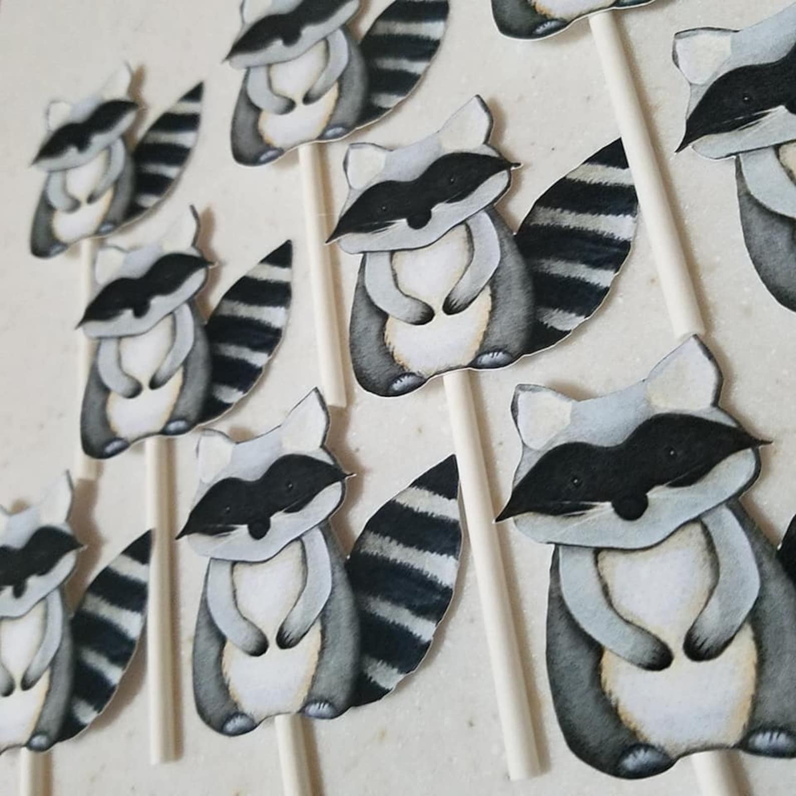 Raccoon Cupcake Toppers - Etsy