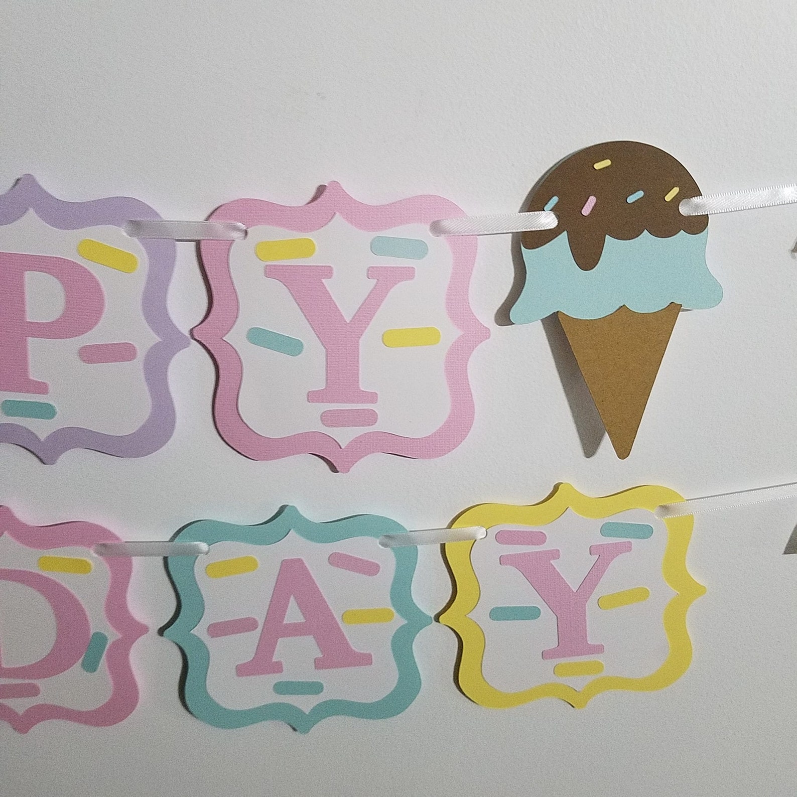 Ice Cream Birthday Banner Ice Cream Decorations Ice Cream - Etsy
