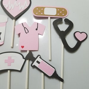 Nurse Cupcake Toppers, Nurse Decorations, Nurse Graduation Decoration ...