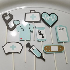 Nurse Cupcake Toppers, Nurse Decorations, Nurse Graduation Decoration ...