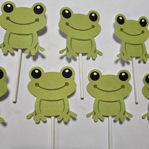 Frog Cupcake Toppers, Frog Party Decorations, Frog Birthday, Frog ...