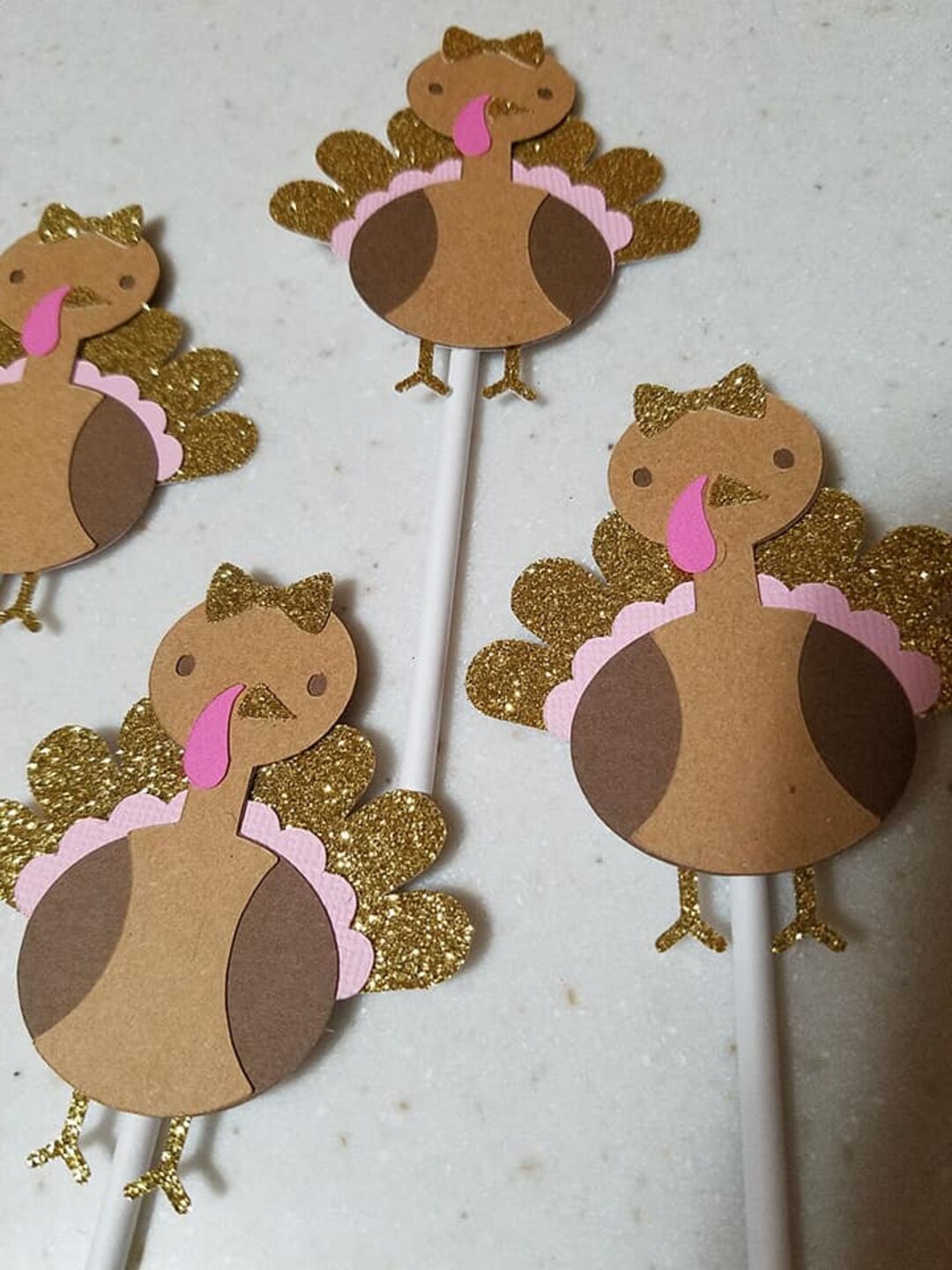 Turkey Cupcake Toppers, Little Turkey, Thanksgiving 1st Birthday ...