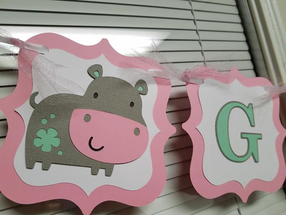 Hippo Banner Hippo Party Decorations Hippo Birthday Hippo | Etsy