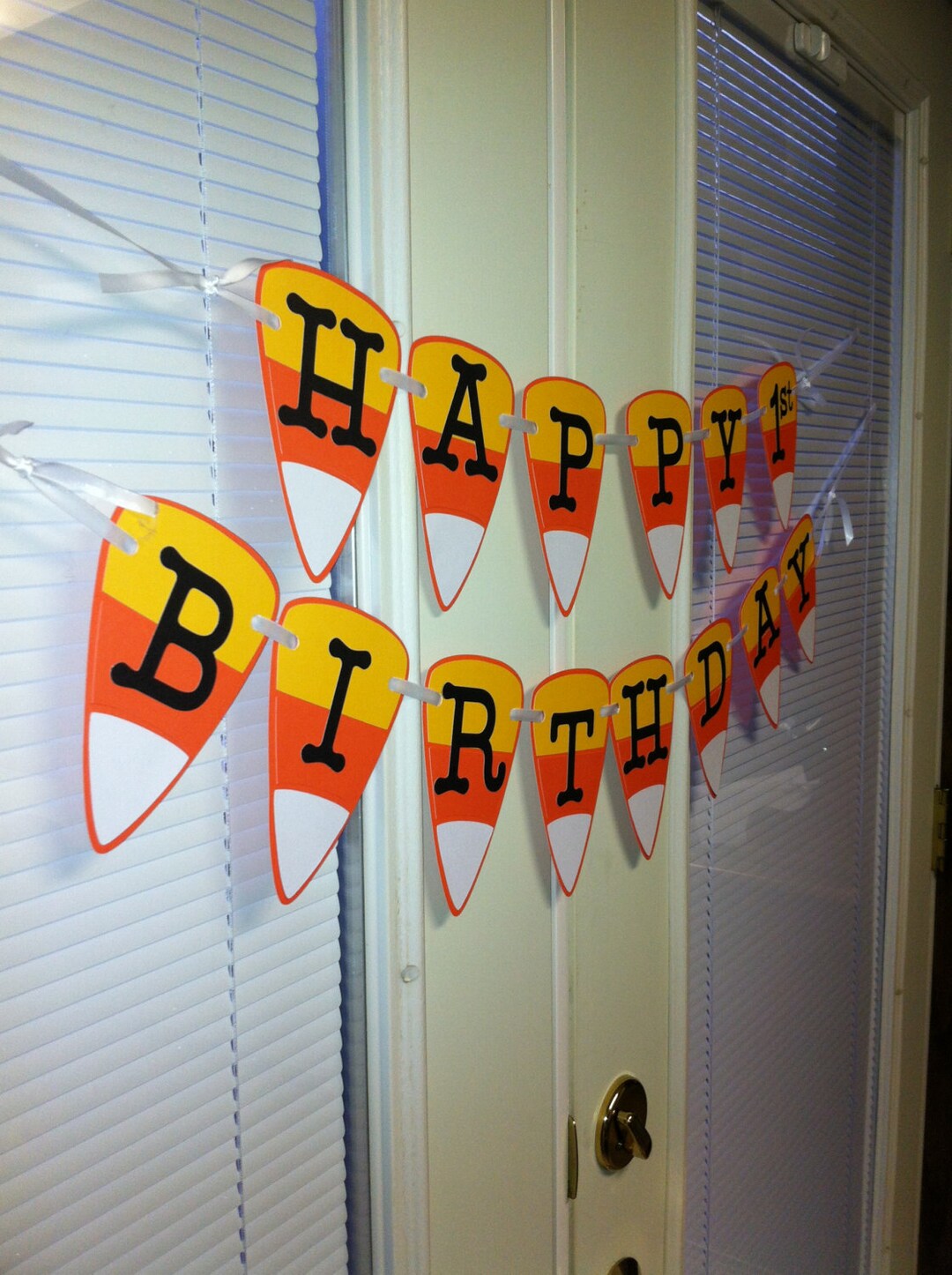 Candy Corn Birthday Banner, Halloween Party Decor - Etsy
