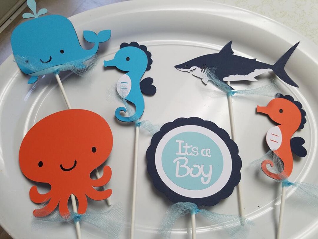 Under the Sea Centerpiece, Under the Sea Decorations, Shark Decorations ...