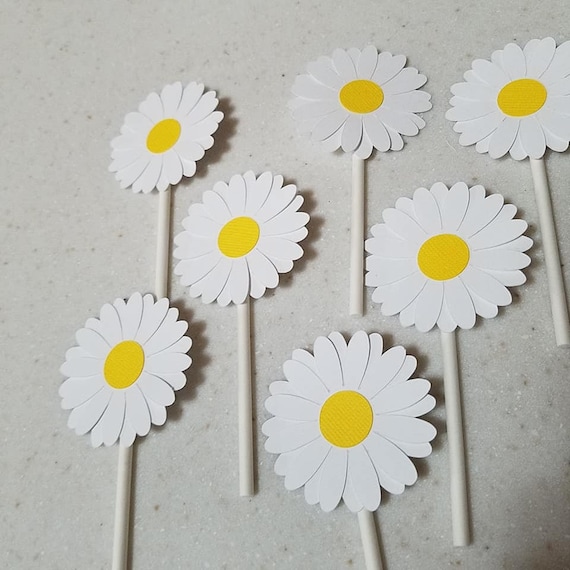 Daisy Cupcake Toppers Daisy Baby Shower Daisy Bridal Shower - Etsy