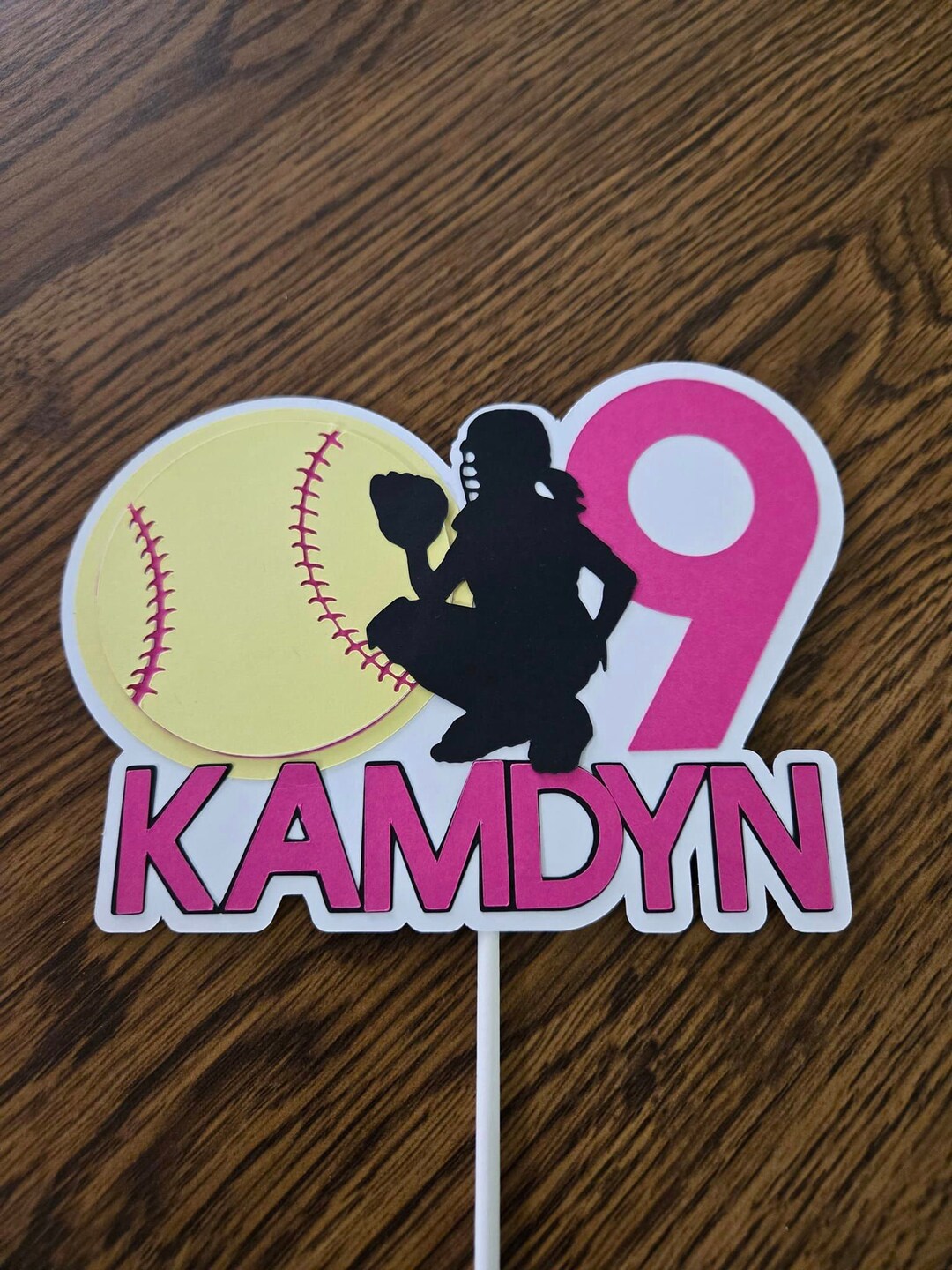 Softball Cake Topper, Softball Party Decorations, Cake Topper, Baseball ...