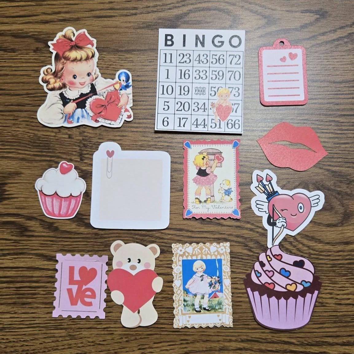 Ephemera, Valentine Ephemera, 38 Piece Laser Printed Ephemera, Junk ...