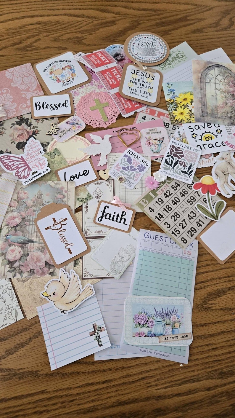 Junk Journal Kit, Religious, Faith, Christian,scrapbook Kit - Etsy