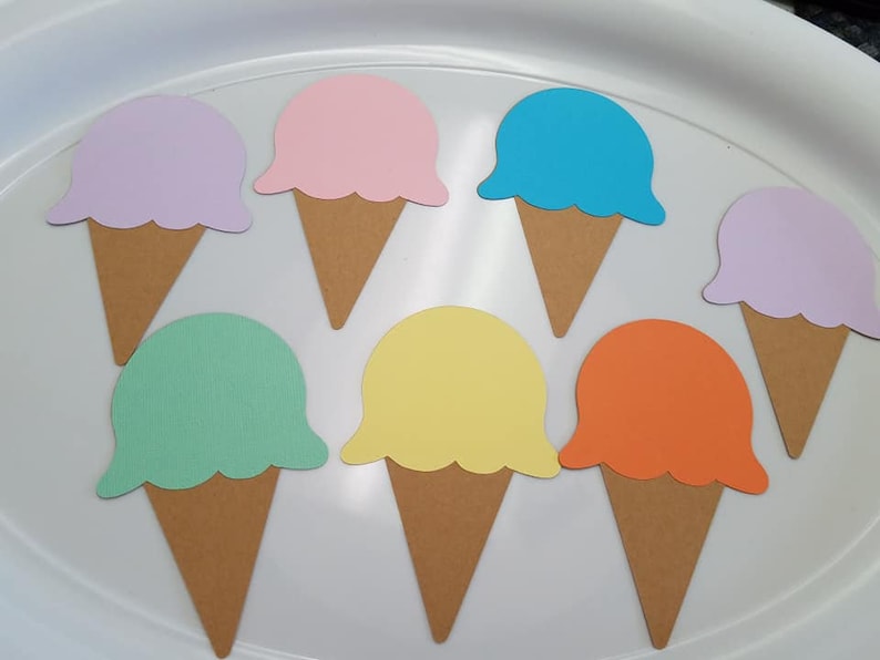 Set of 12 3 Inch Ice Cream Decorations Ice Cream Cutouts - Etsy