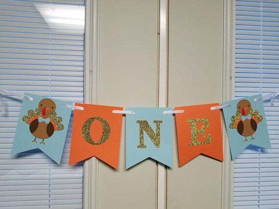 Turkey Banner Little Turkey Banner Thanksgiving 1st | Etsy
