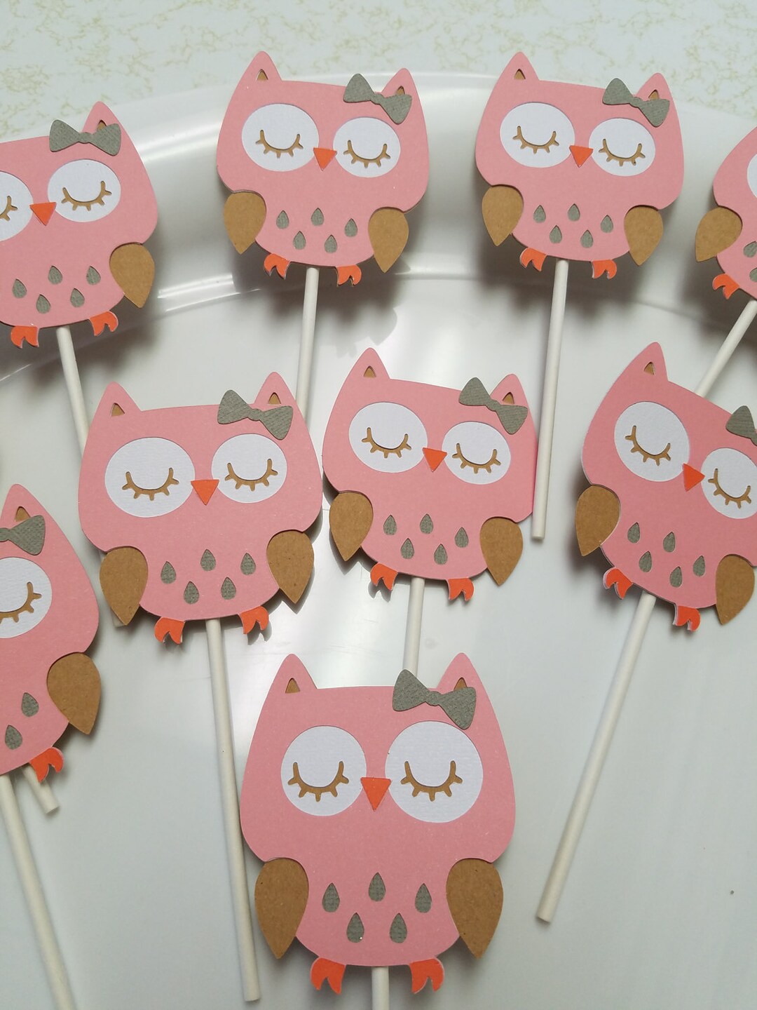 Owl Cupcake Toppers, Owl Baby Shower Centerpiece Sticks, Owl Baby ...