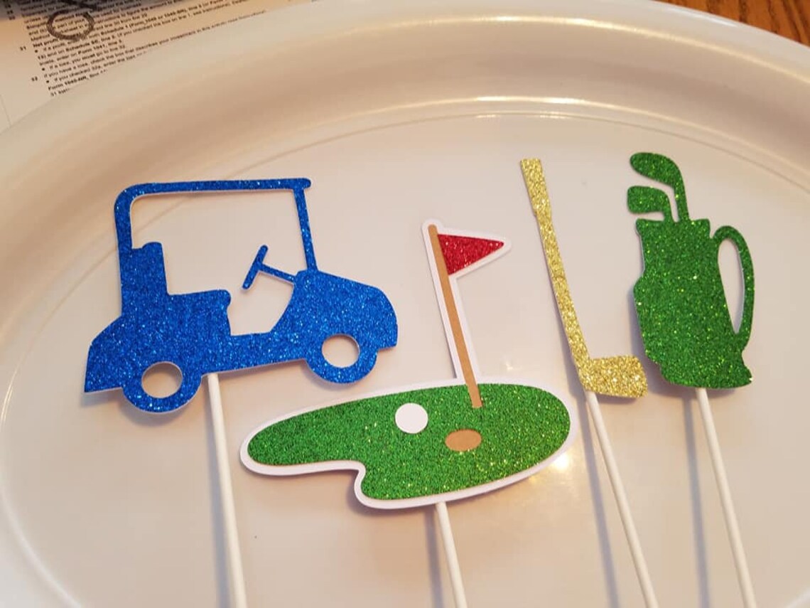 Golf Cupcake Toppers Golf Birthday Party Golf Party - Etsy