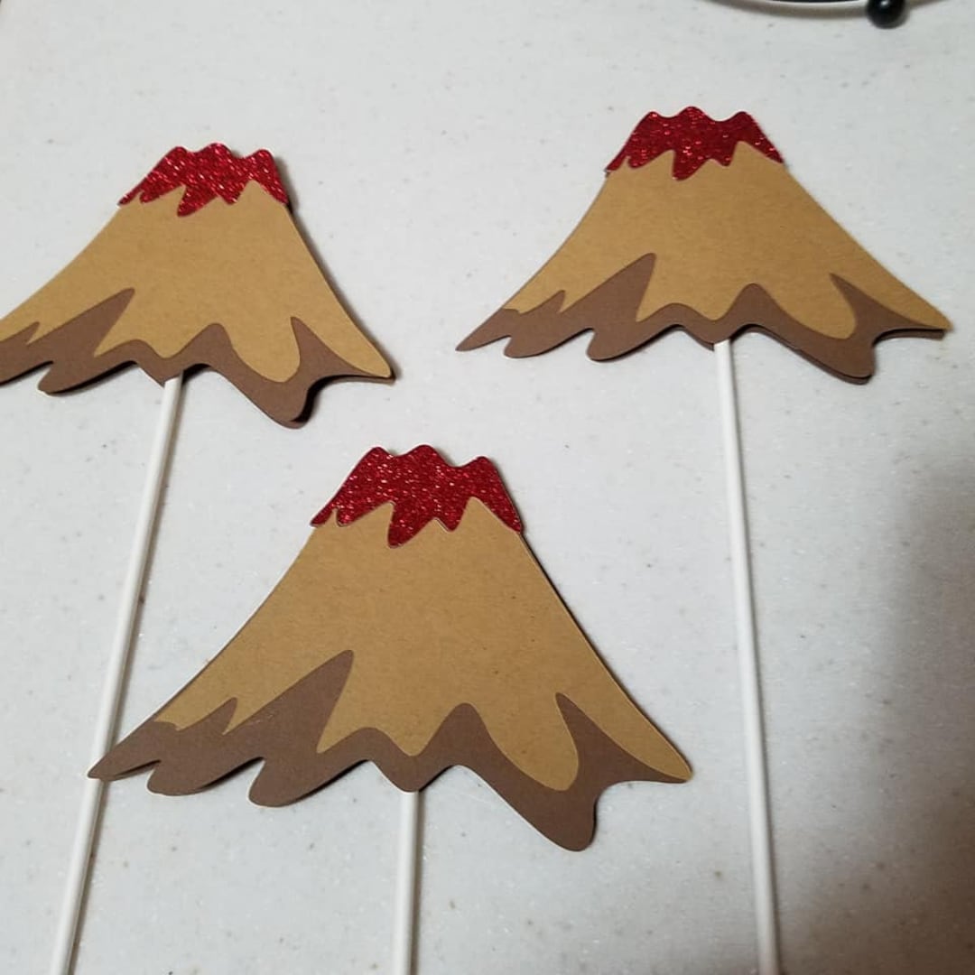 Volcano Centerpiece Sticks, Lava Birthday Party, Volcano Birthday, Lava ...