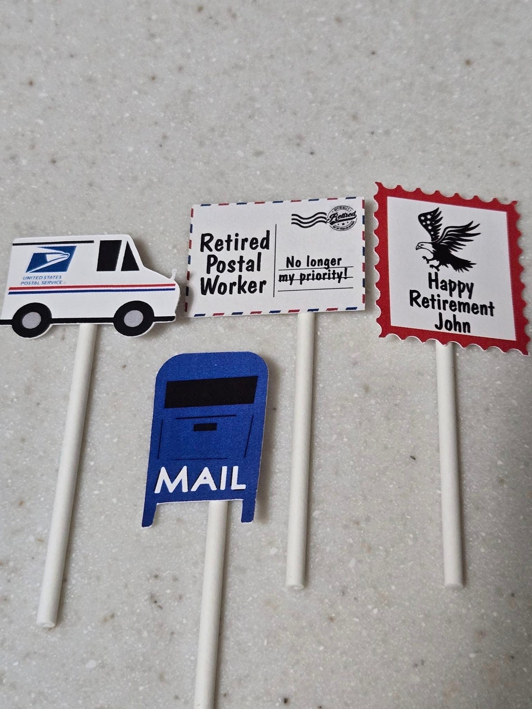 Postal Worker Centerpiece, Retired Post Worker Centerpiece Sticks ...