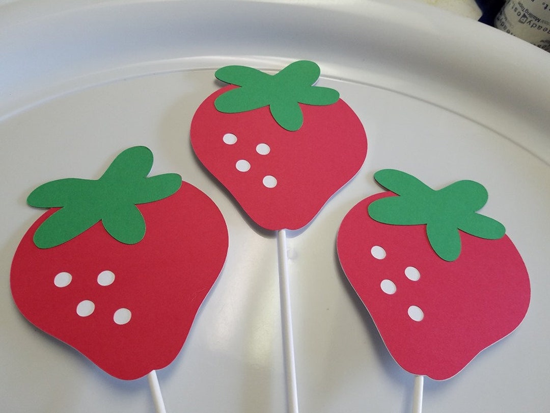 Strawberry Centerpiece Strawberry Sticks Strawberry - Etsy