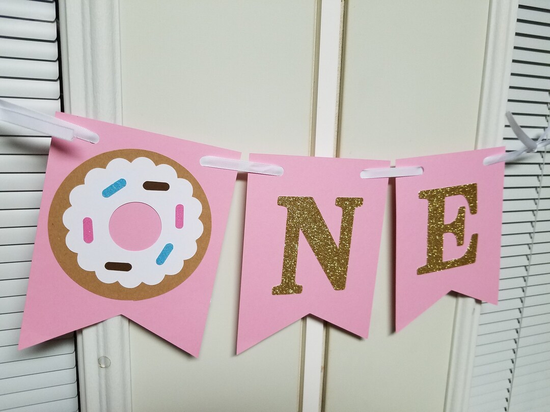 Donut Banner, Donut One Banner, Donut Birthday Banner, Donut Party ...