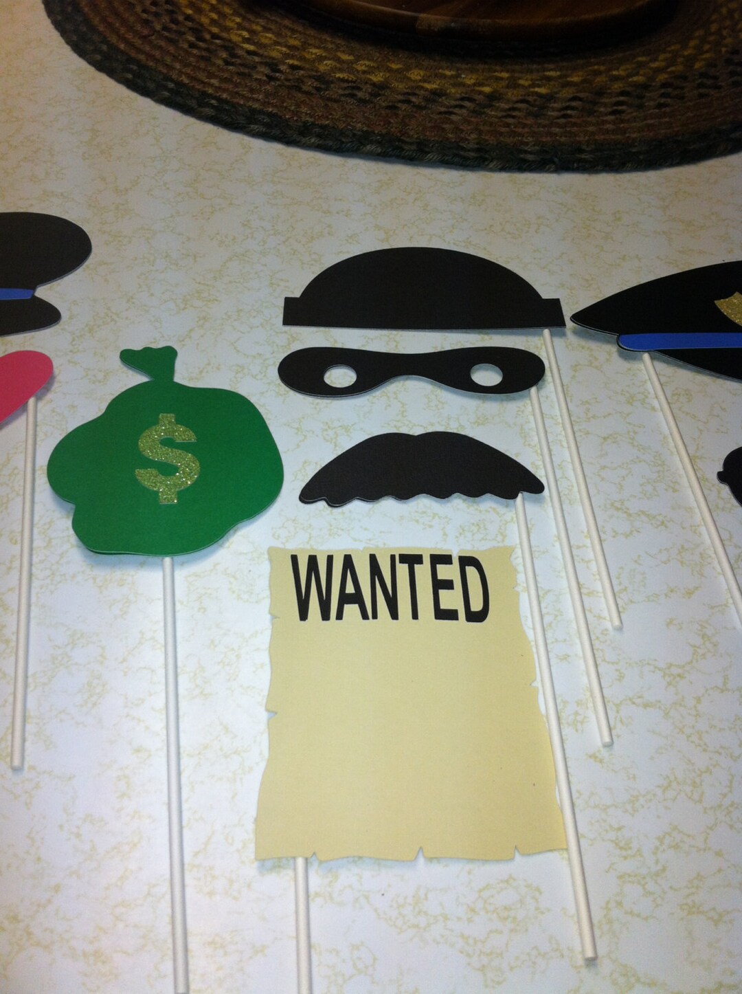 Cops and Robbers Photo Prop Sticks, Police Prop Sticks, Burglar Prop ...