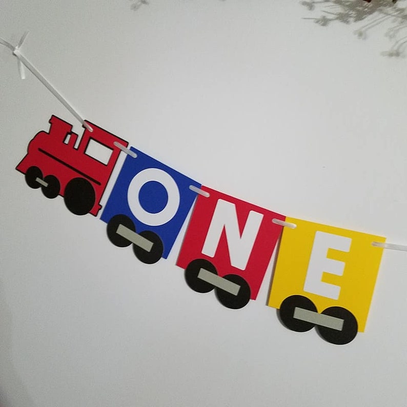 Train Birthday, Train ONE Banner, Train Highchair Banner, Train ...