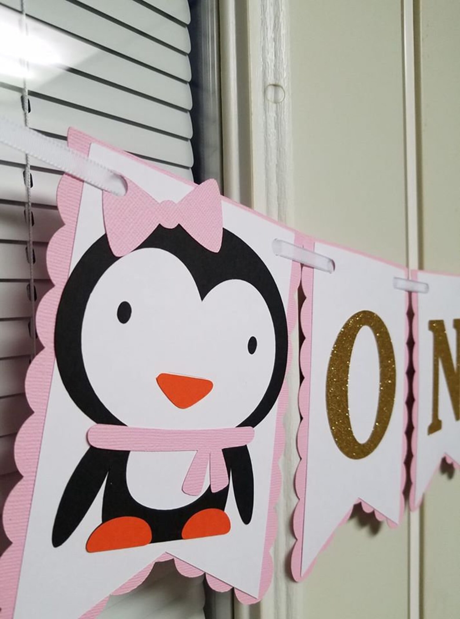 Penguin Banner, Penguin Highchair Banner, Christmas Banner, Pequin ...
