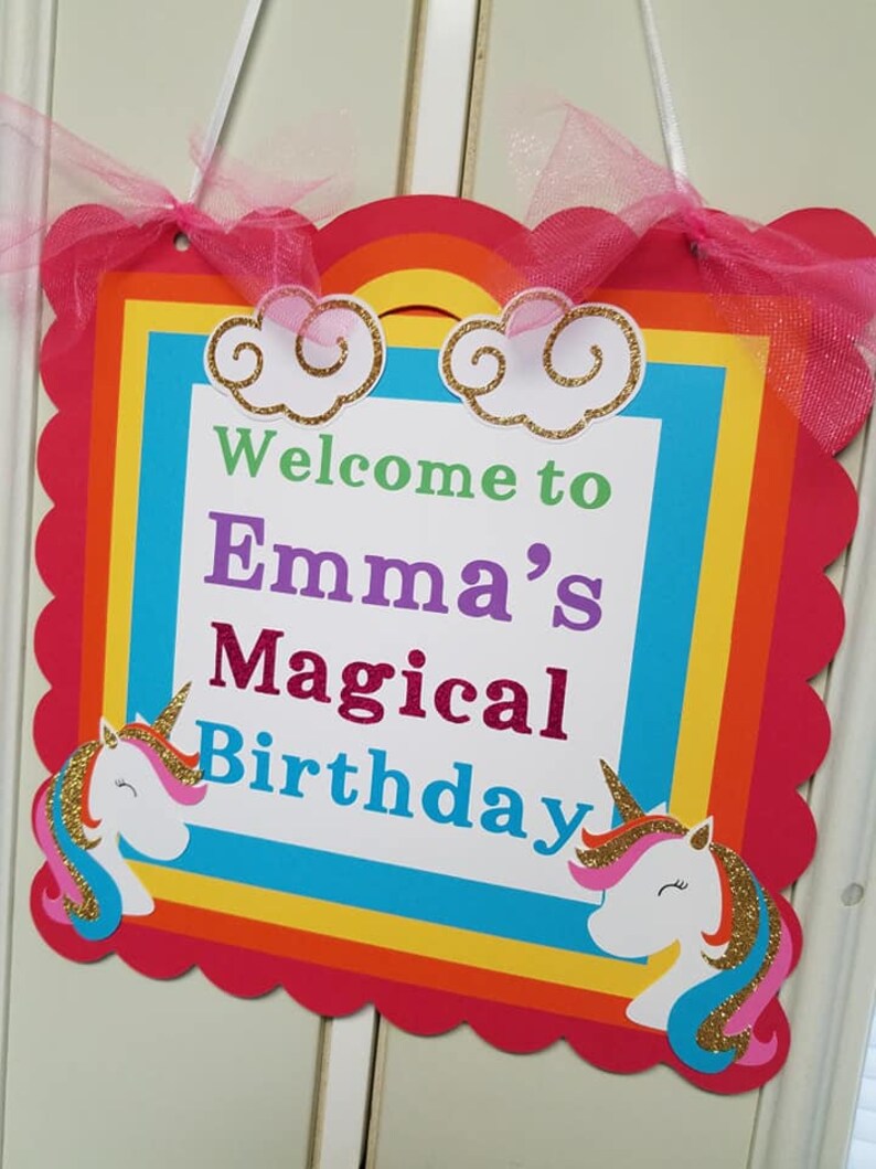 Unicorn Party Sign Unicorn Birthday Unicorn Door Hanger - Etsy