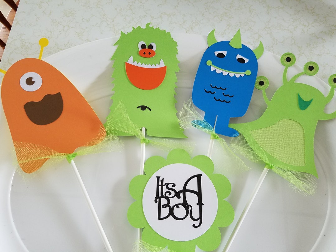 Monster Centerpiece Sticks, Monster Baby Shower, Monster It's a Boy ...