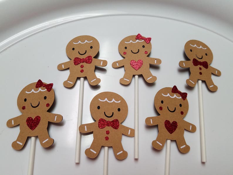 Gingerbread Cupcake Toppers. Gingerbread Man Cupcake Toppers - Etsy