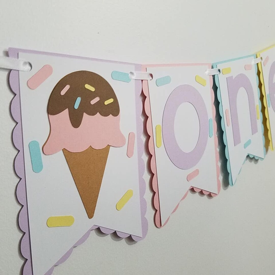 Ice Cream Birthday Banner, Ice Cream Decorations, Ice Cream Banner, Ice ...